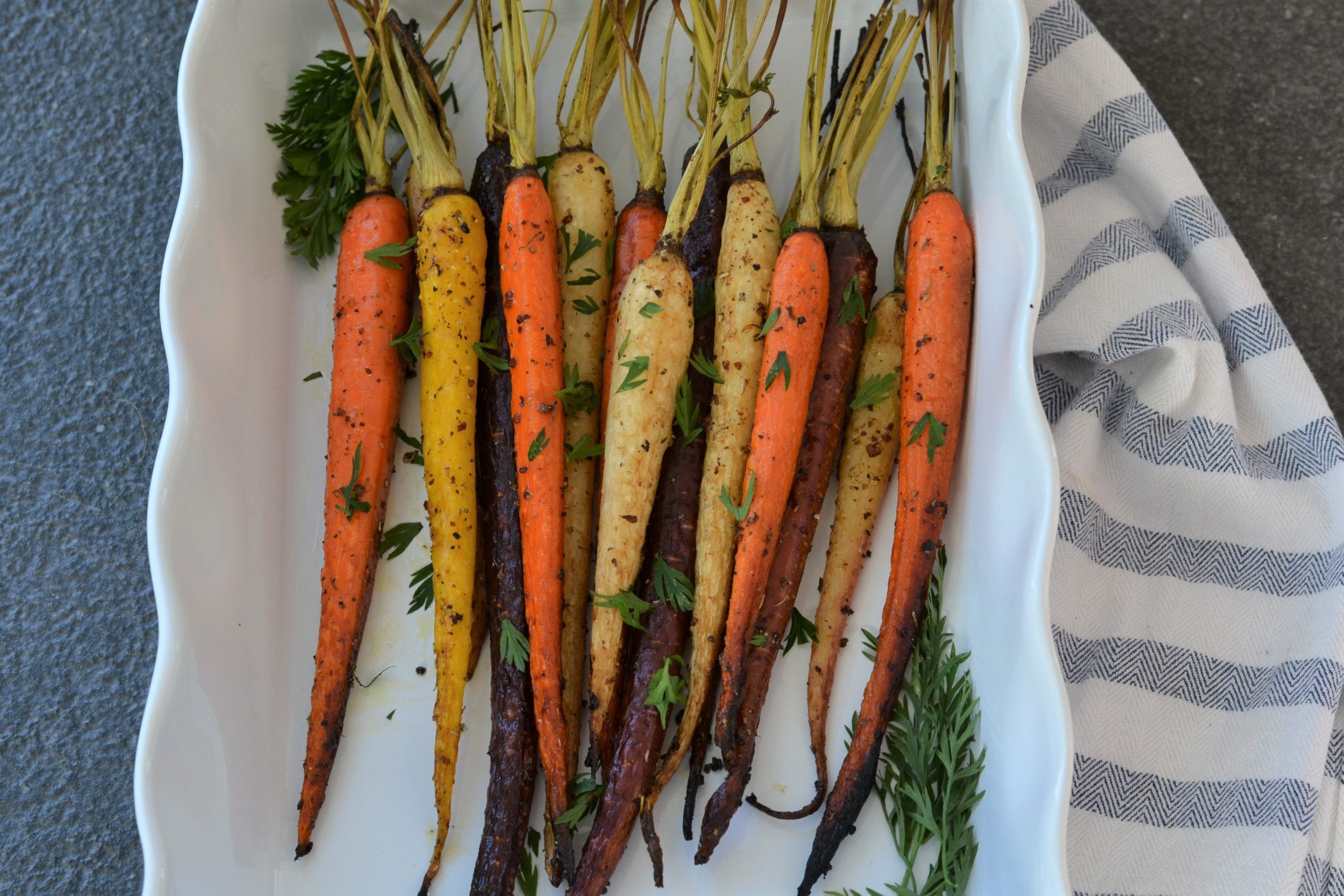 Roasted Rainbow Carrots with Balsamic Glaze
